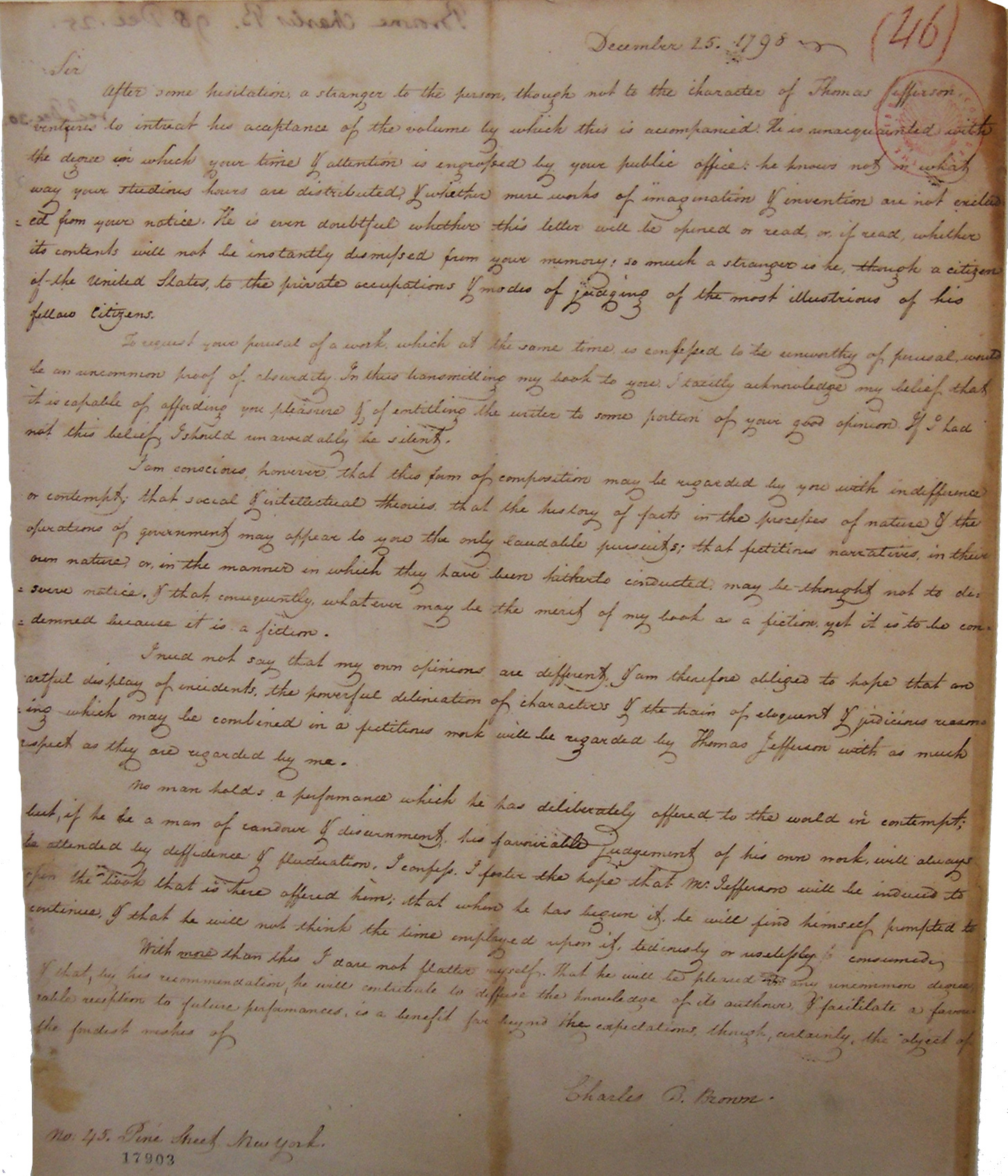 Letter to Thomas Jefferson